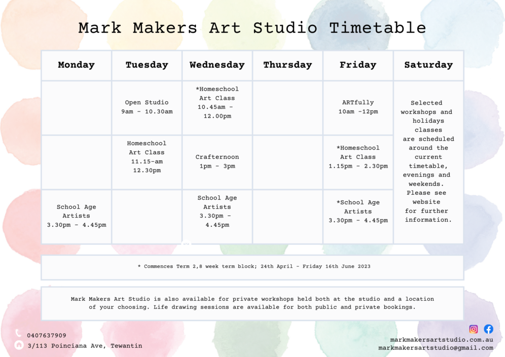 Services – Mark Makers Art Studio